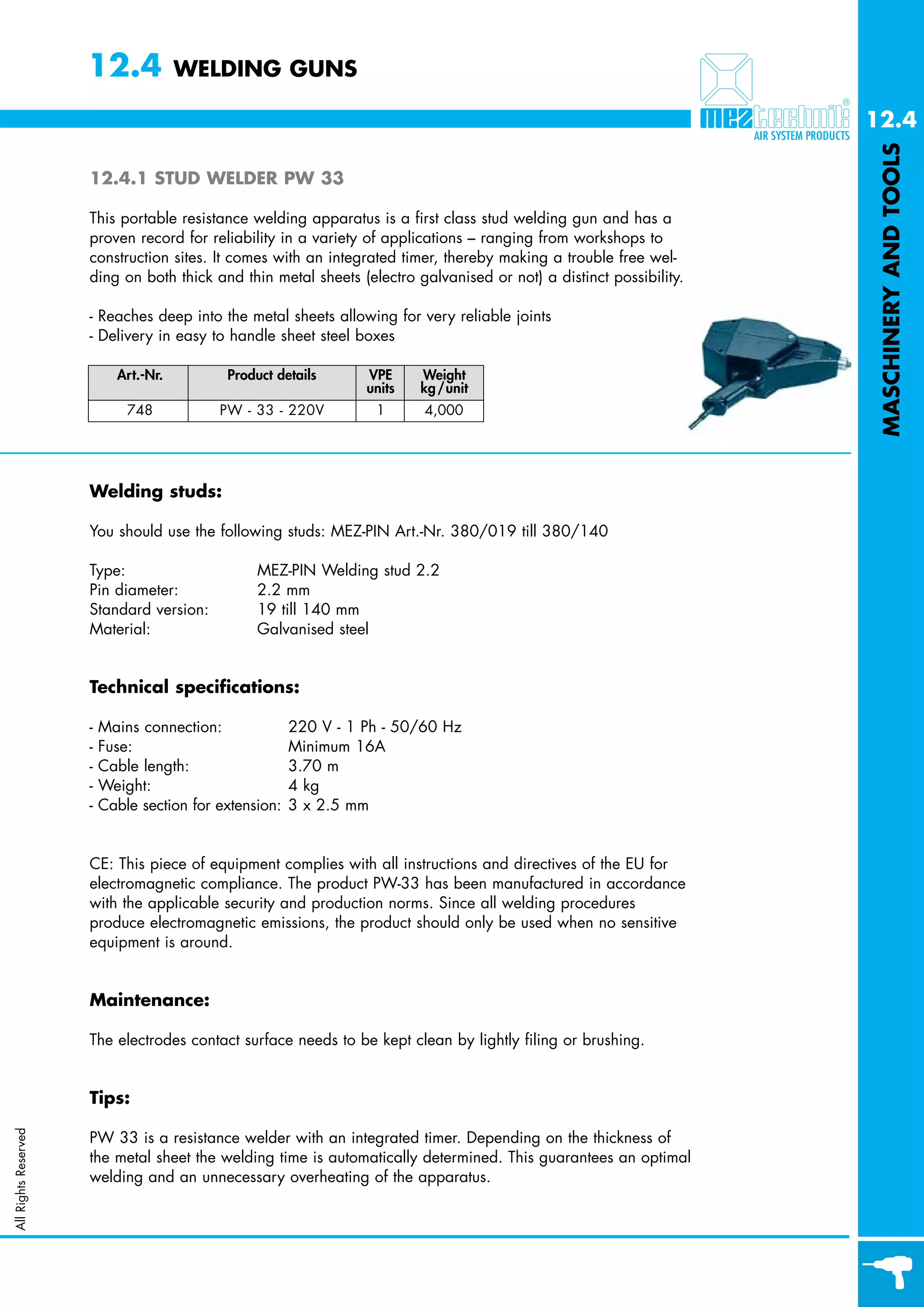 12.4.1 Stud Welder Pw 33 | PDF
