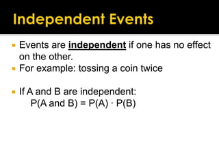 12.5 prob. of independent and dependent events | PPTX