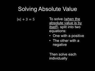 Dec. 6 - Absolute Value Equations | PPT
