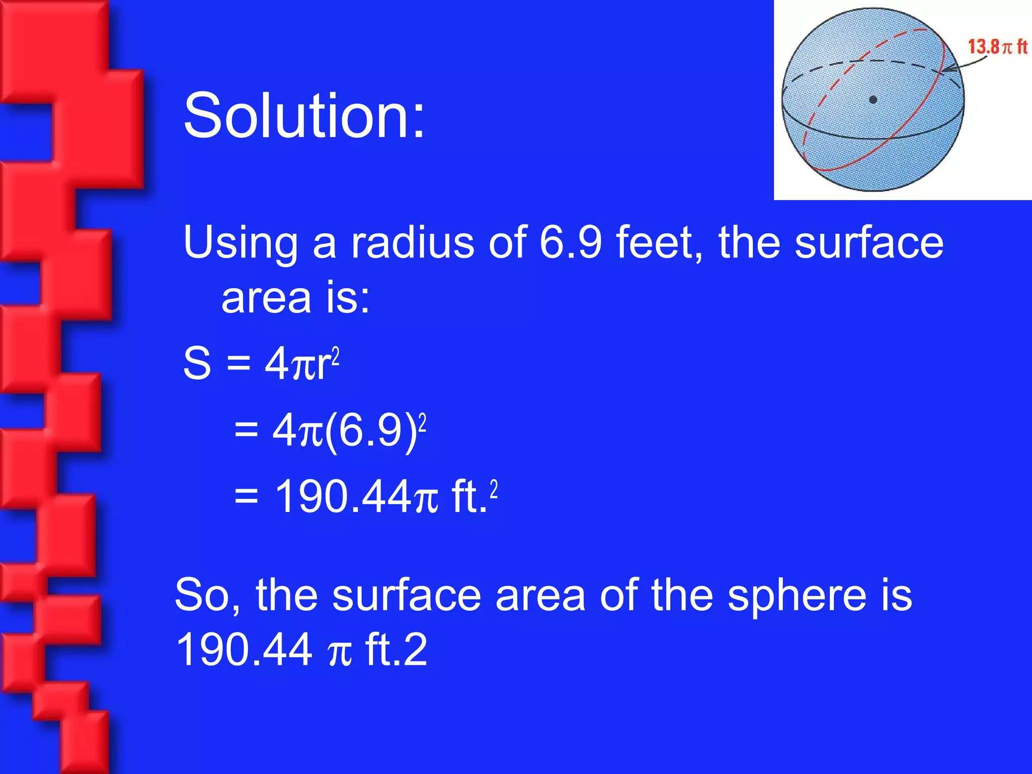 12.6 surface area & volume of spheres | PPT