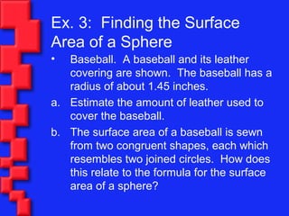 12.6 surface area & volume of spheres | PPT