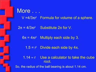 12.6 surface area & volume of spheres | PPT
