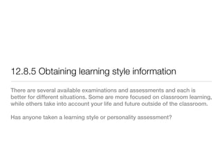 12.8 personality and learning styles | KEY