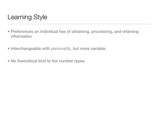 12.8 personality and learning styles | KEY