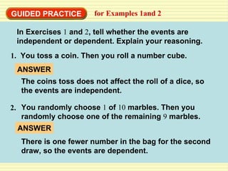 12.8 independent and dependent events 1 | PPT