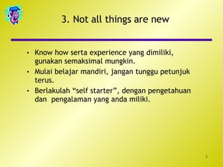 9 Kunci Sukses Dengan Pekerjaan Baru | PPT