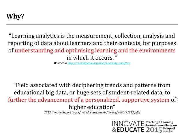 Analysing analytics, what is learning analytics? | PPT