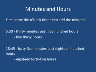 12 & 24 hour time conversion chart | PPTX