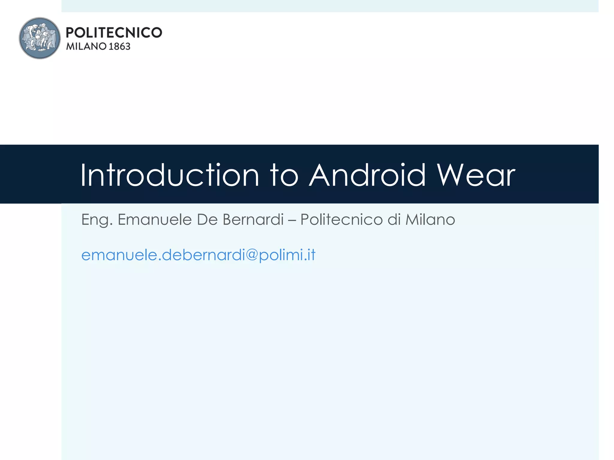 Introduction to Android Wear | PDF