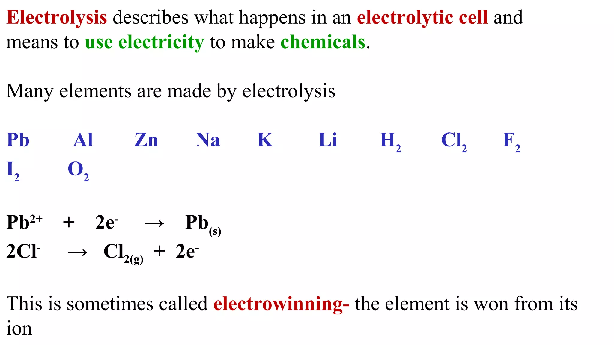 application electrolytic cells | PPT
