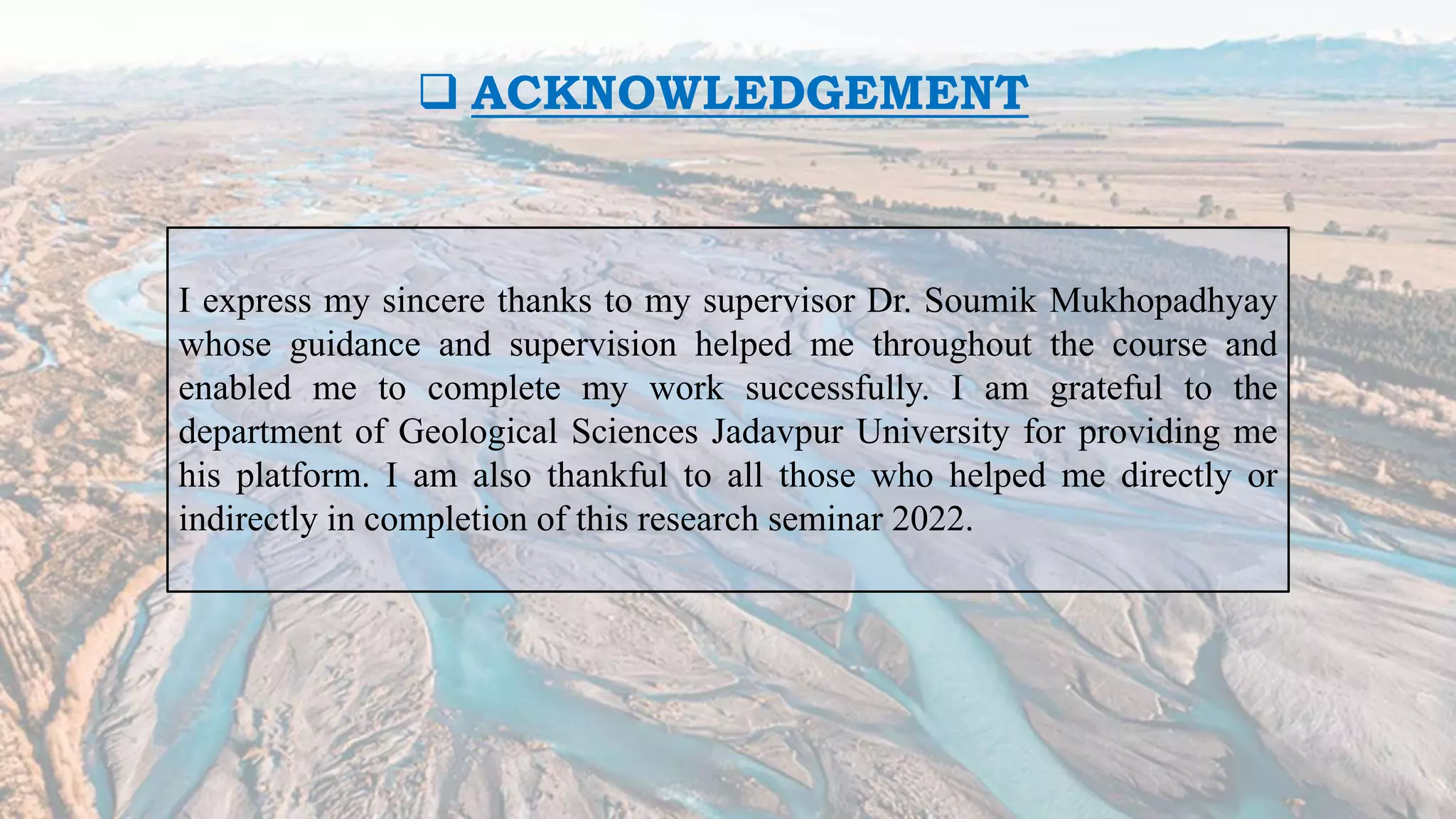 EVOLUTION OF FLUVIAL PATTERNS THROUGH PREVEGETATED EARTH | PPT ...