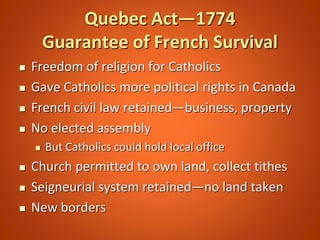 British North America 1763-1787 | PPTX