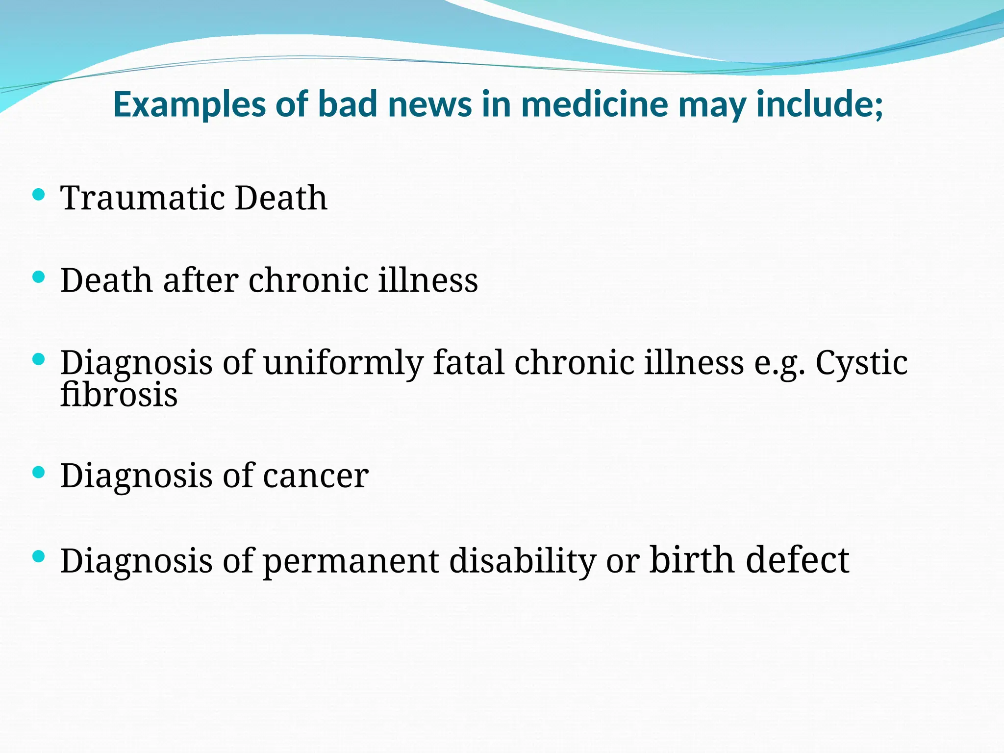 BREAKING BAD NEWS... Ways to give the bad news to patients and ...