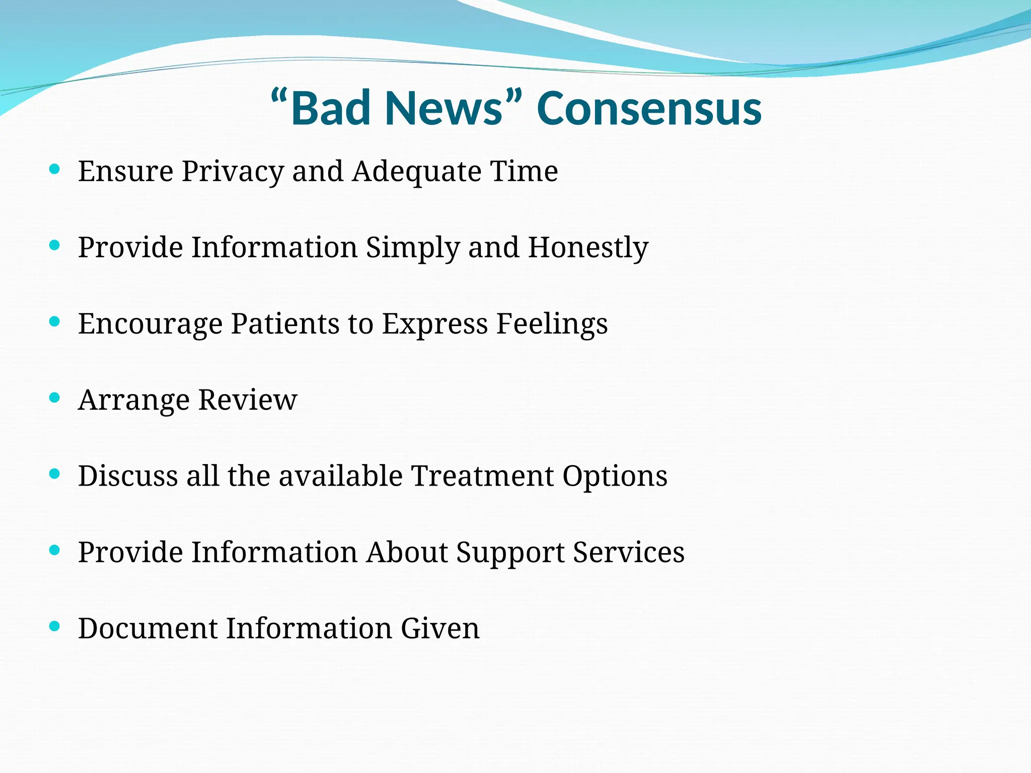 BREAKING BAD NEWS... Ways to give the bad news to patients and relatives | PPT