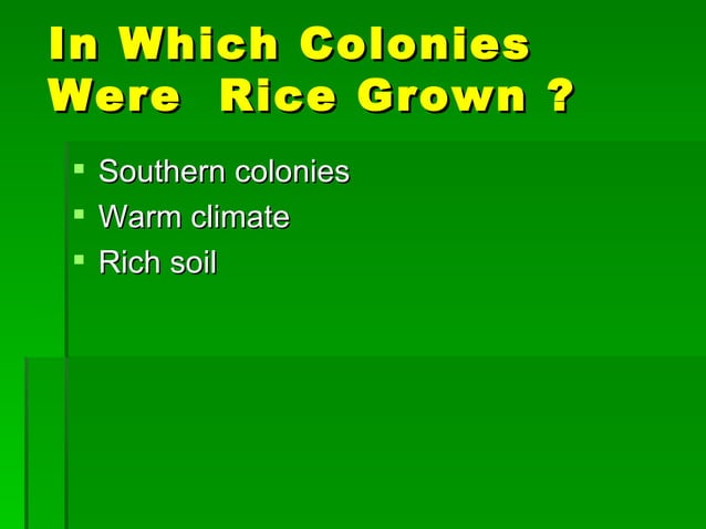 12 Cash Crops From The Thirteen Colonies | PPT