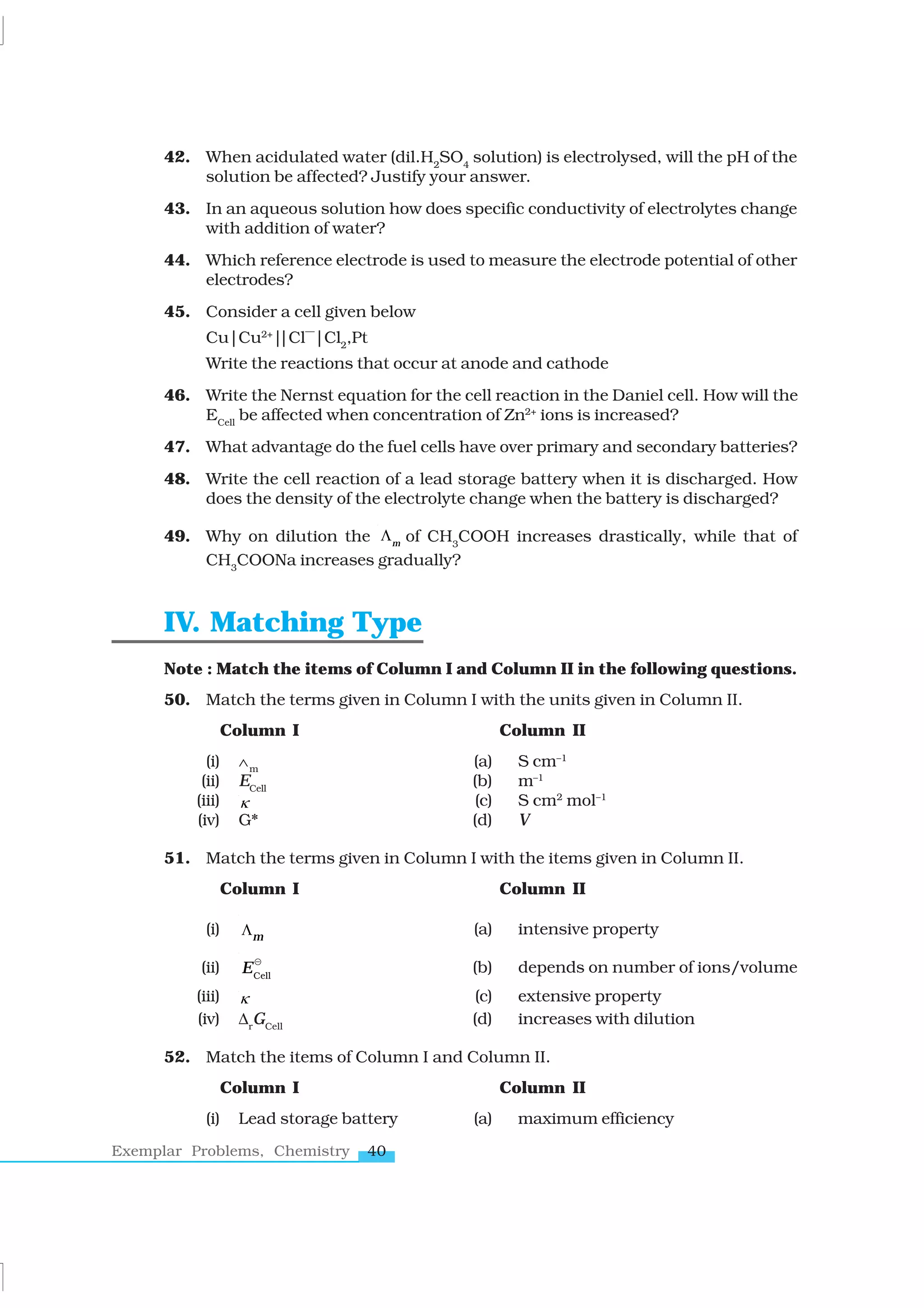 chemistry exemplar class 12 electrochemistry pdf | PDF