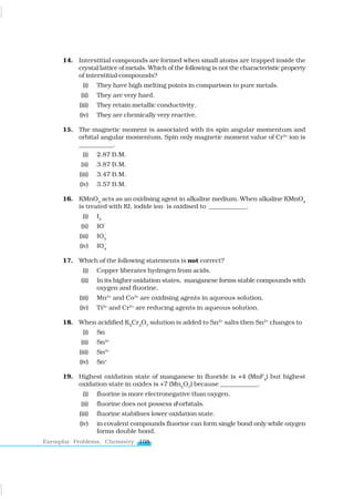 chemistry exemplar class 12 d and f block elements pdf | PDF
