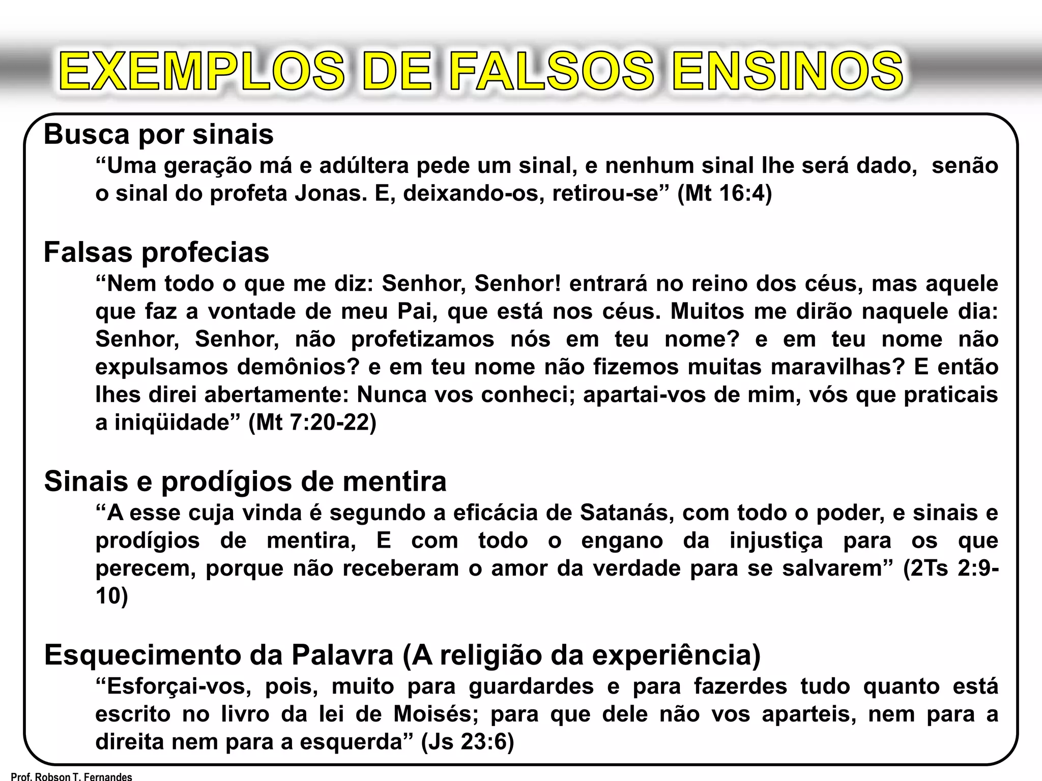 12 Como Identificar um Falso Profeta | PPT