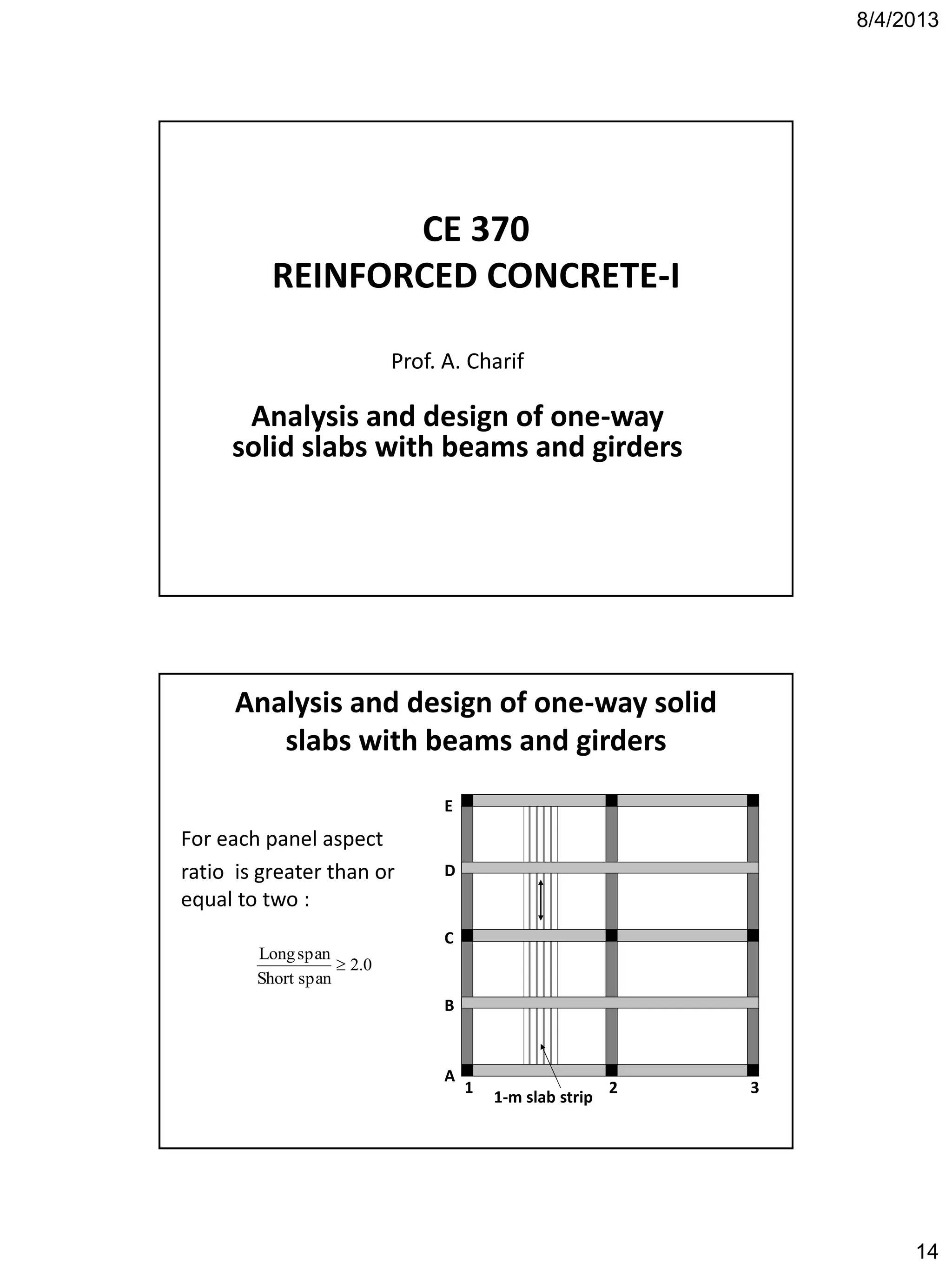 Lec11 Continuous Beams and One Way Slabs(1) (Reinforced Concrete Design ...