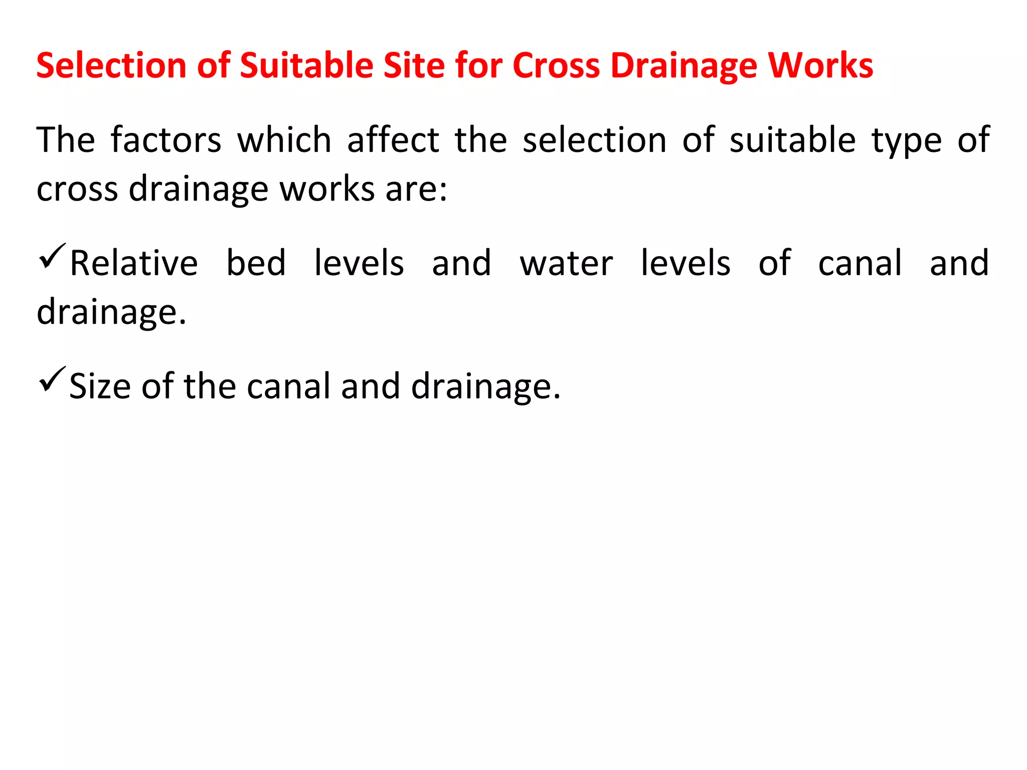Drainage Engineering (cross drainage structures) | PPT