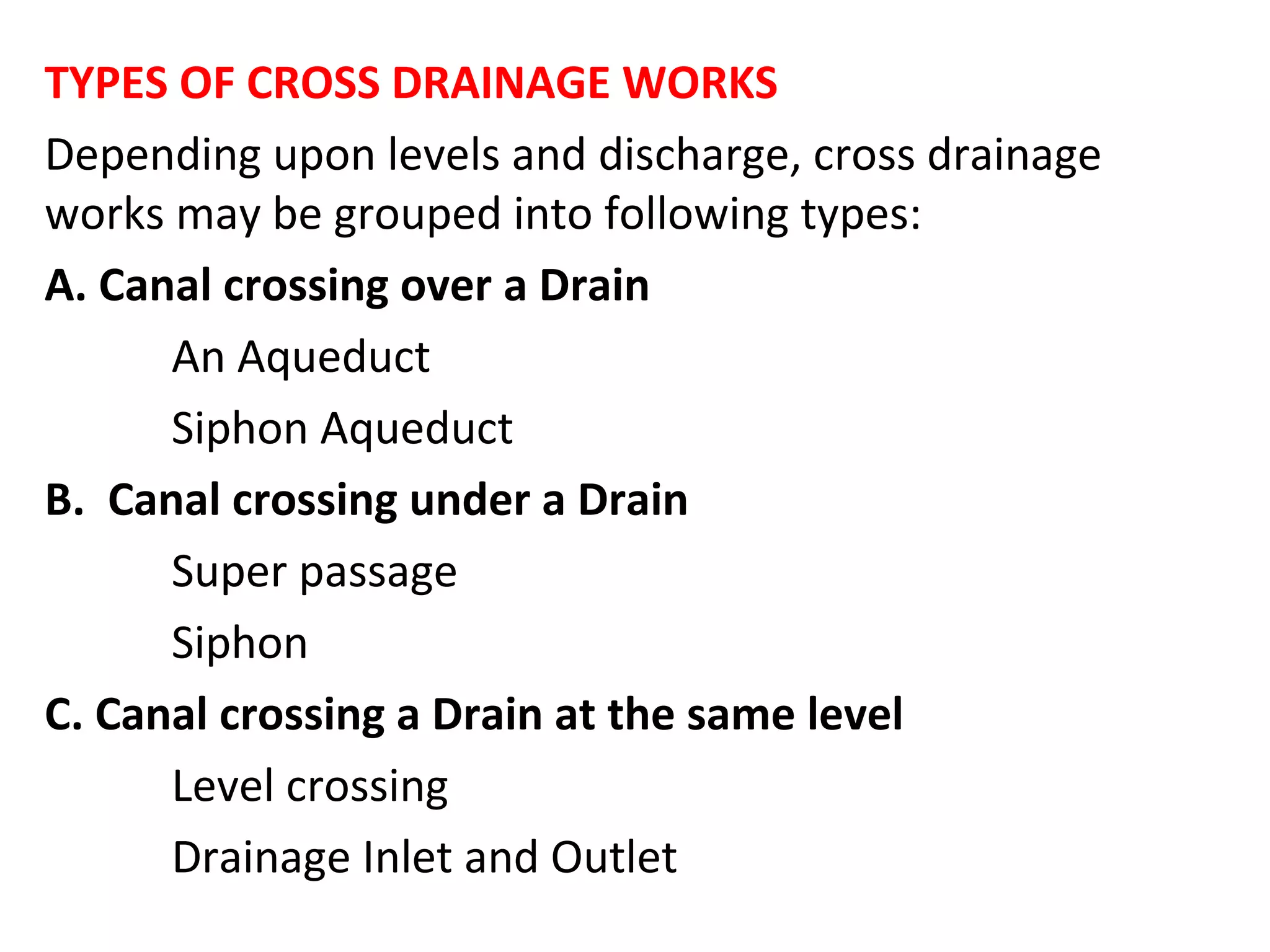 Drainage Engineering (cross drainage structures) | PPT