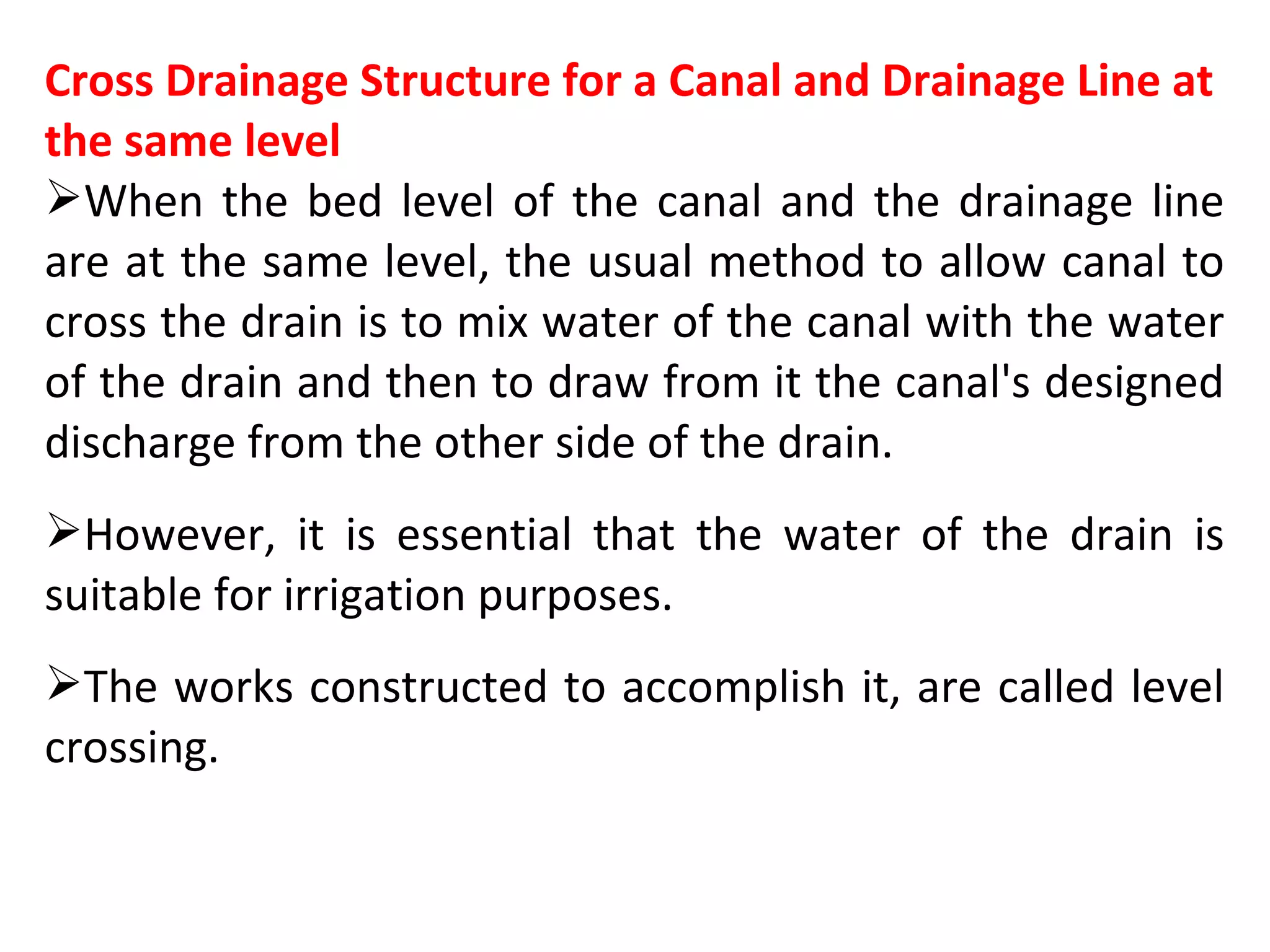 Drainage Engineering (cross drainage structures) | PPT