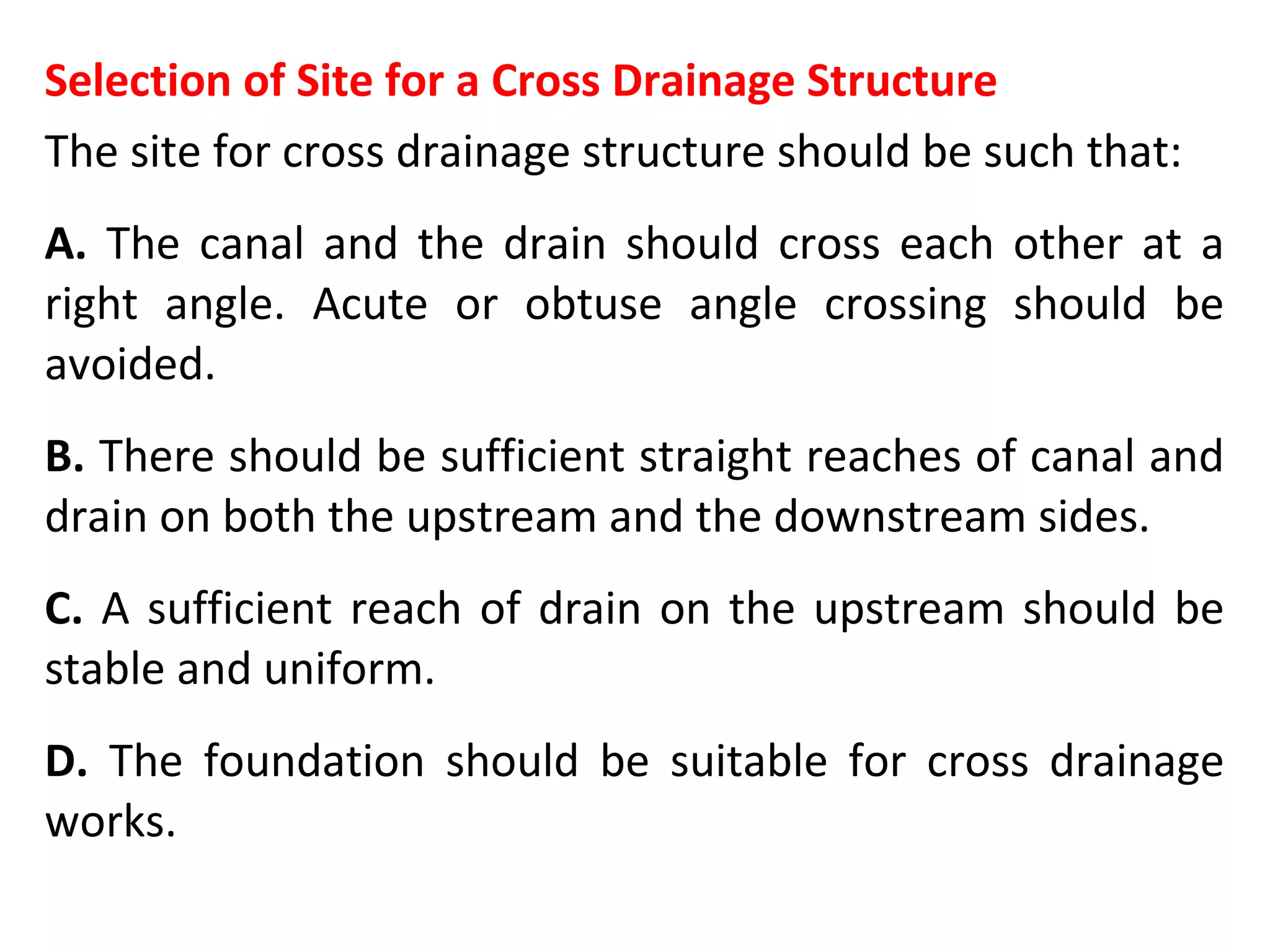 Drainage Engineering (cross drainage structures) | PPT