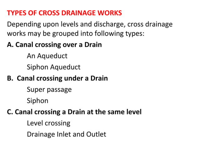 Drainage Engineering (cross drainage structures) | PPT