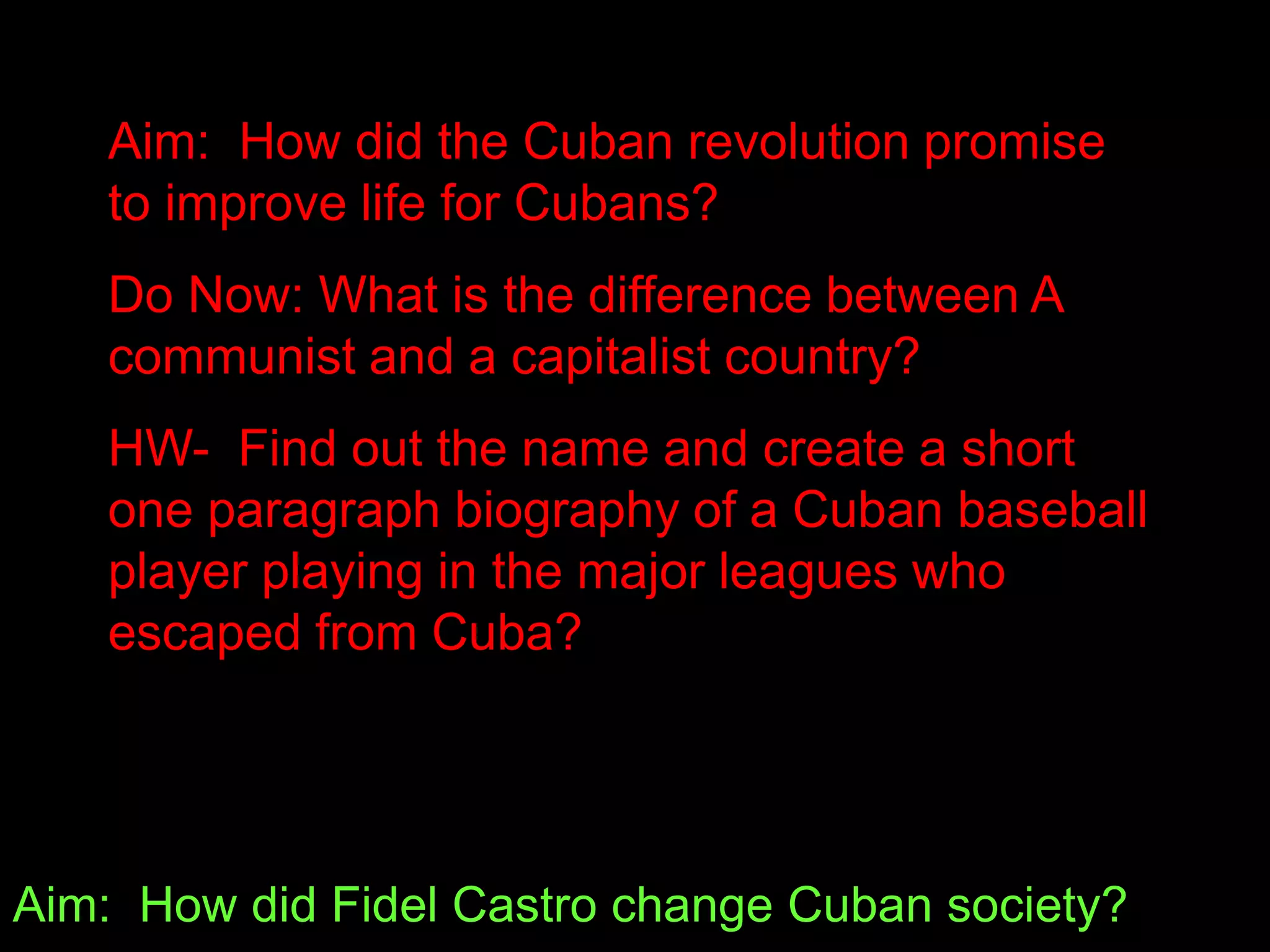 CSEC History Cuban revolution | PPT