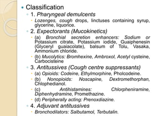 Demulcents and expectorants | PPTX | Lung and Respiratory Health ...