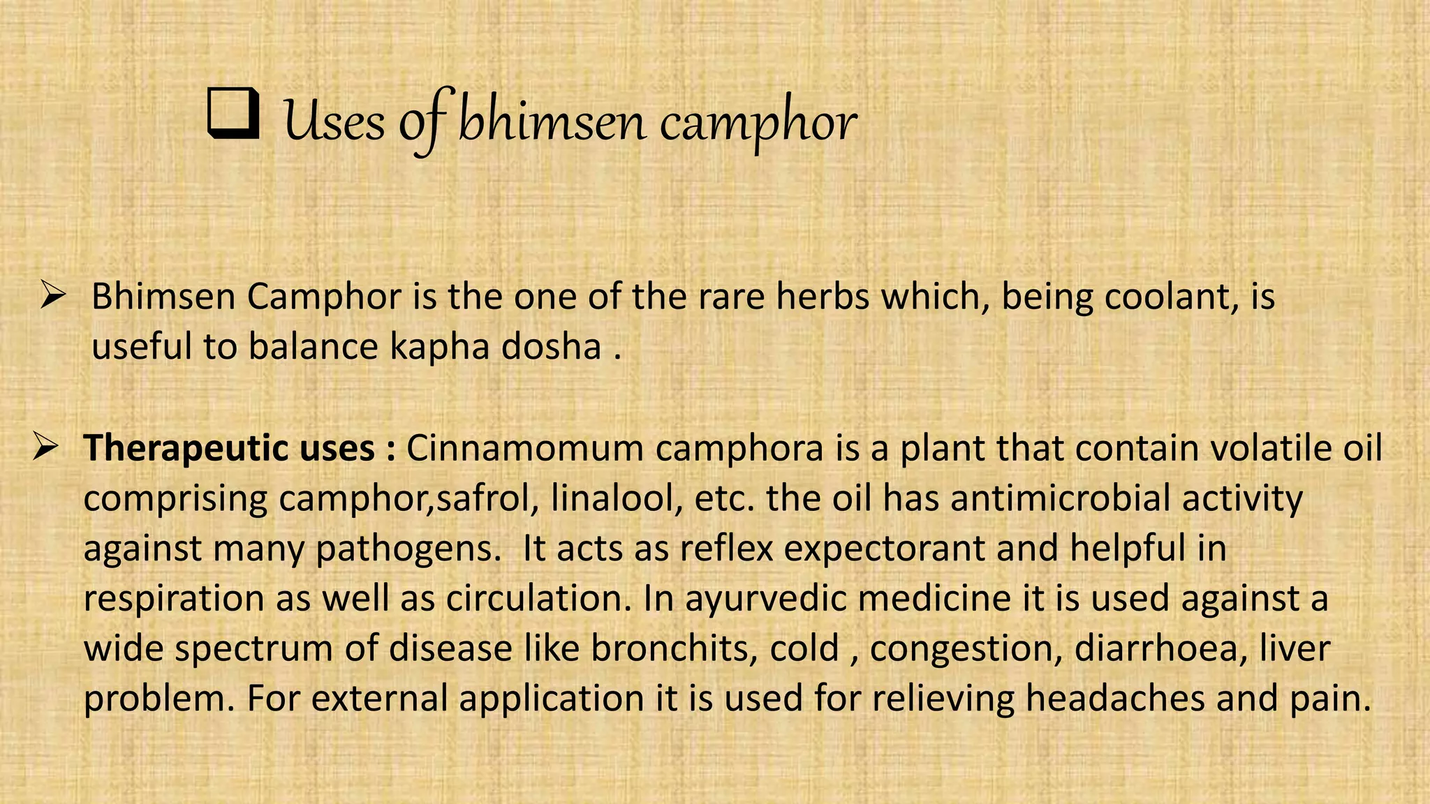 Bhimsen camphor | PPTX