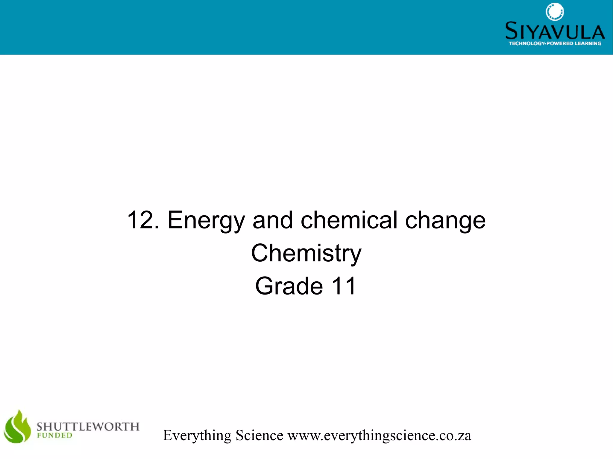 Energy and chemical change | ODP