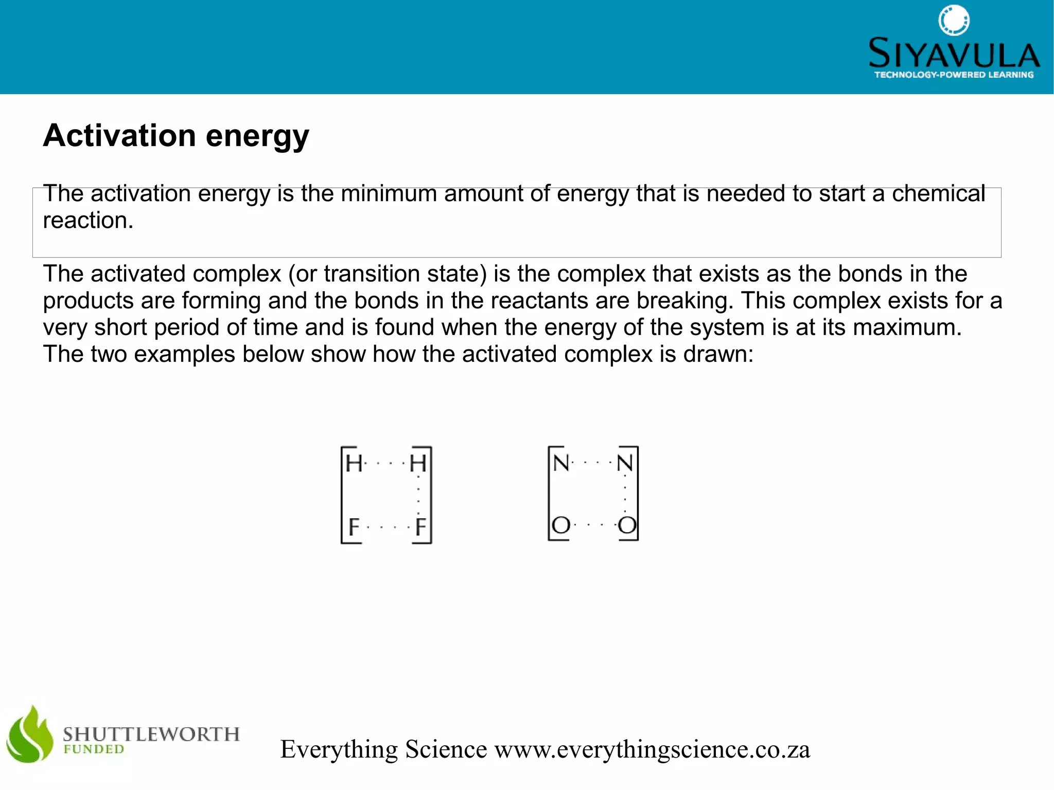 Energy and chemical change | ODP