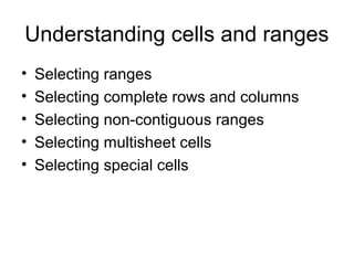 12 essential worksheet and cell range operations | PPT