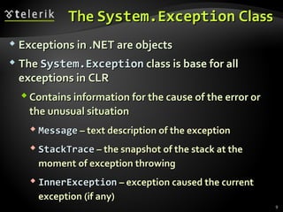 C# Exceptions Handling | PPT