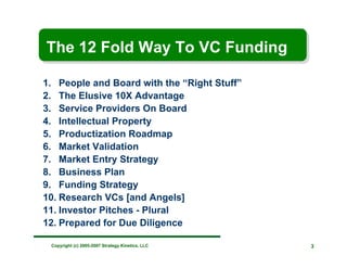12 Fold Way To Venture Capital Funding | PPT