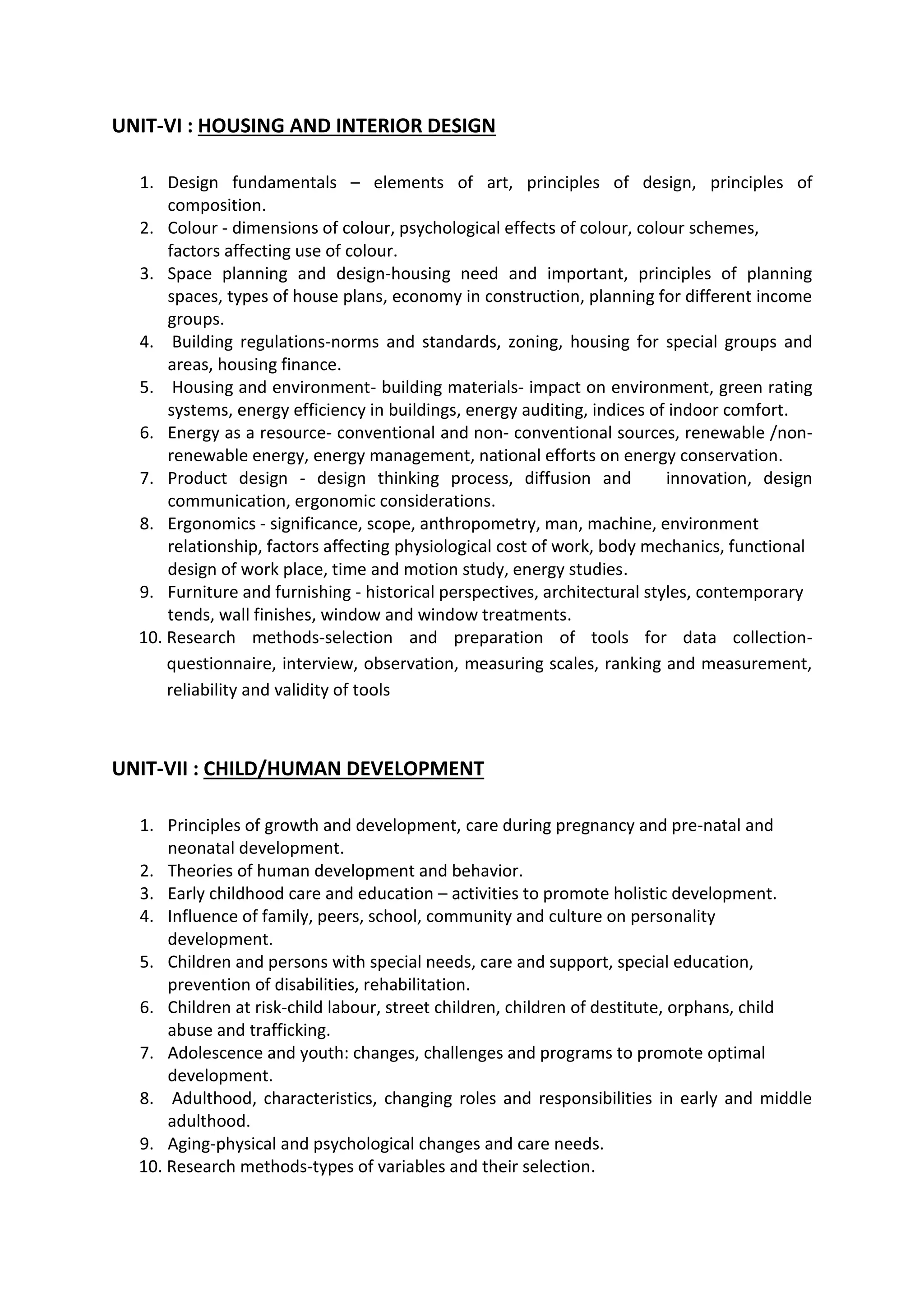NTA UGC NET JRF -12 home science-new updated syllabus | PDF ...