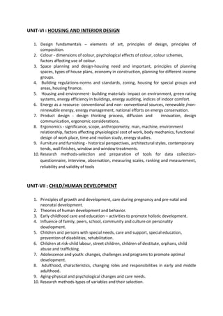 NTA UGC NET JRF -12 home science-new updated syllabus | PDF