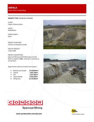 Impala Opencast Mining | PDF