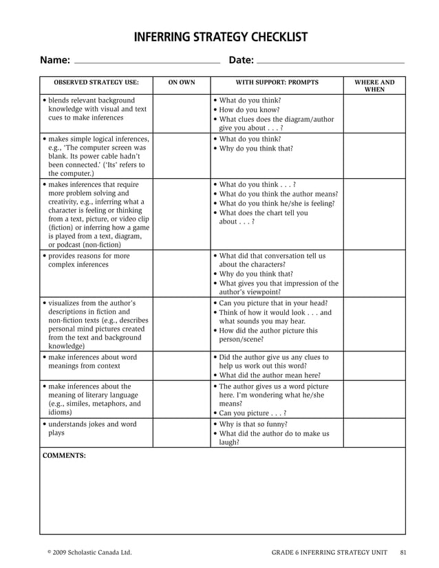 Inferring Checklist | PDF