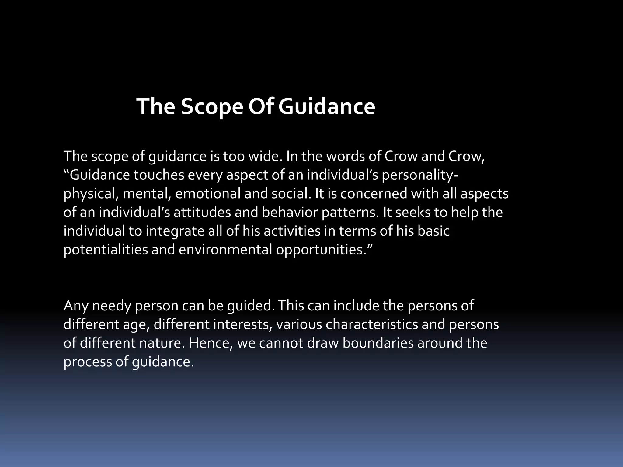 Objectives of Guidance & Functions and Scope of Guidance | PPTX