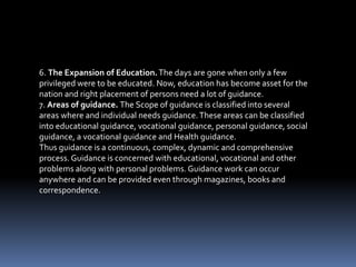 Objectives of Guidance & Functions and Scope of Guidance | PPTX | Education
