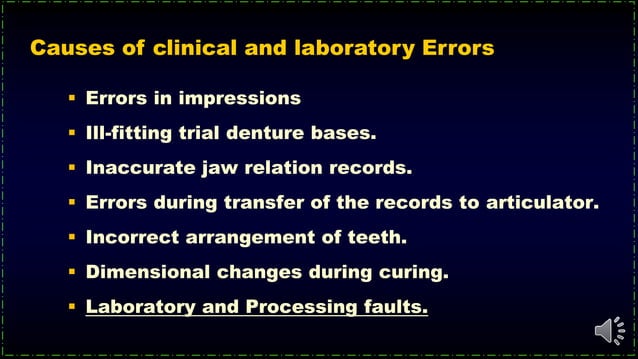 12- Denture Processing and Laboratory Errors. | PPTX