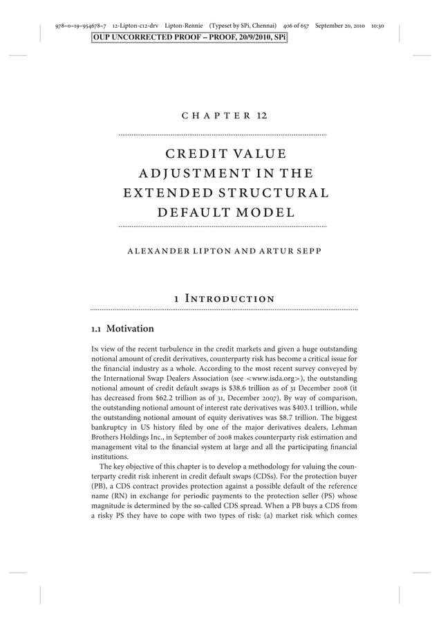 Credit Value Adjustment in the Extended Structural Default Model | PDF