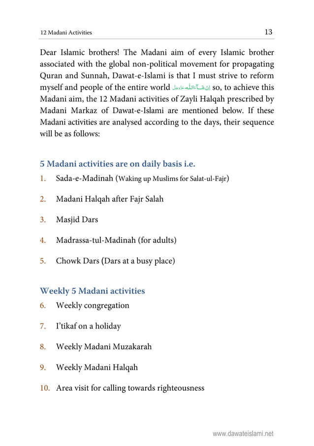 12 Madani Activities | PDF