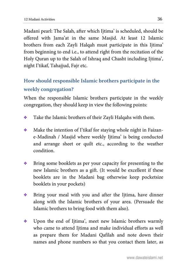 12 Madani Activities | PDF