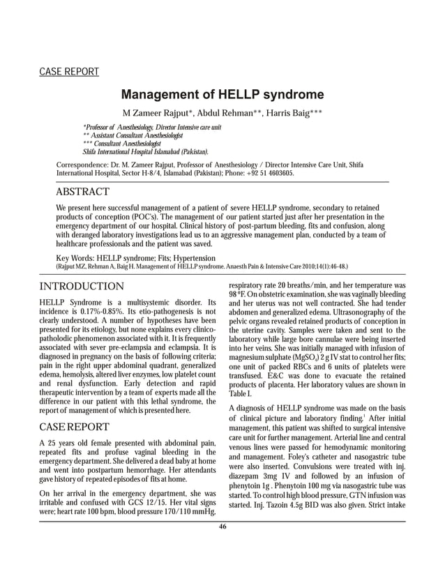 management-of-hellp-syndrome | PDF | Free Download