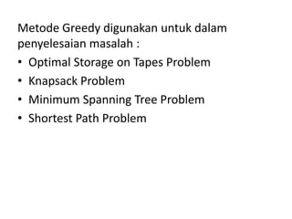 12 metode greedy | PPT