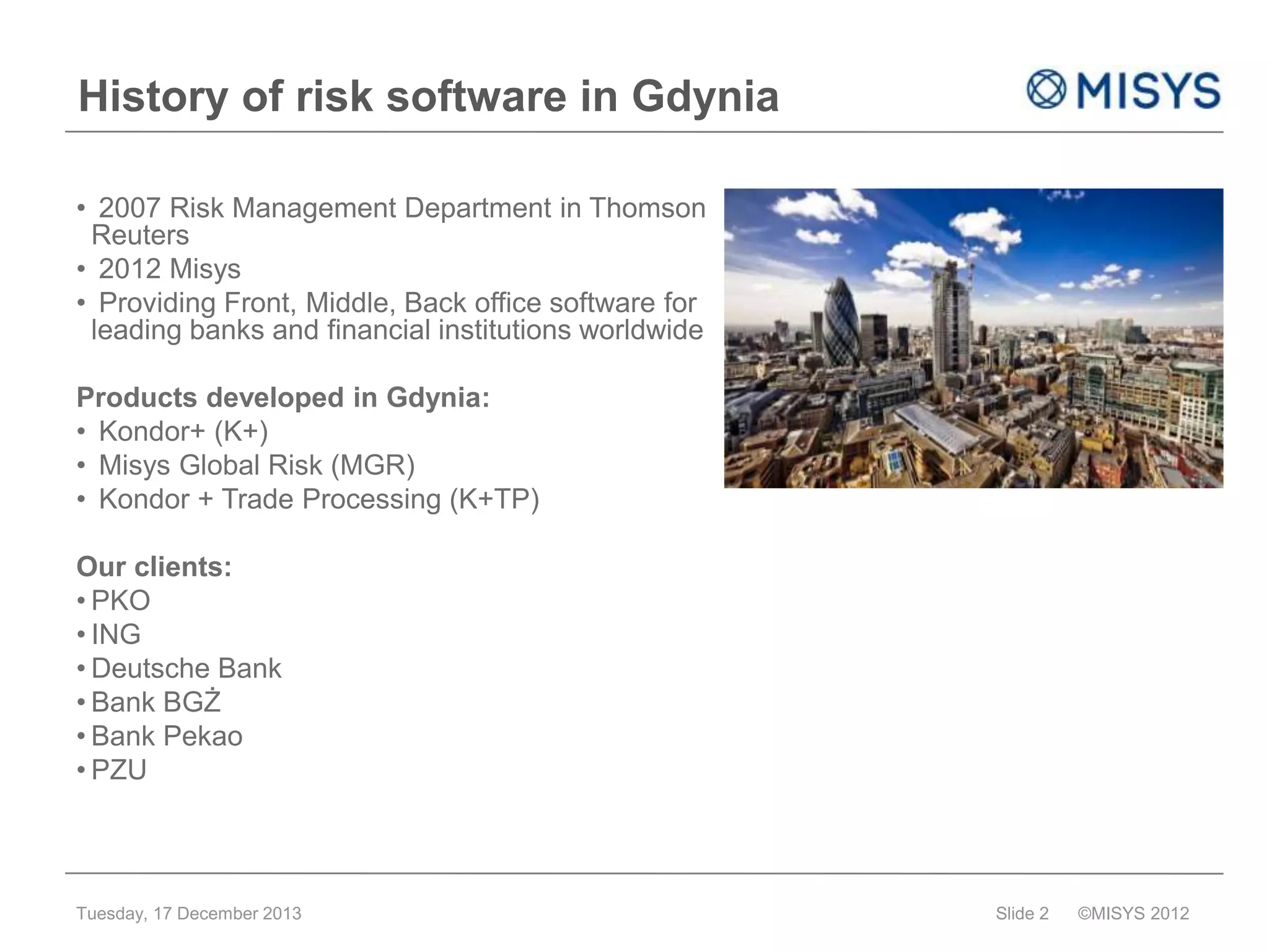 Prezentacja firmy Misys | PPTX