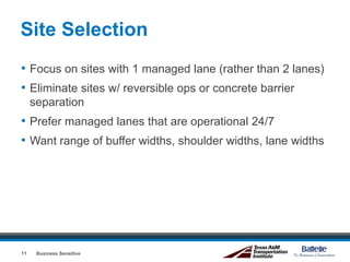 Safety Implications of Managed Lane Cross-Sectional Elements | PPT